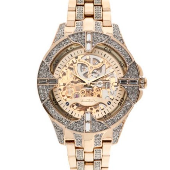 Other | Elgin Adult Mens Analog Wristwatch In Gold And Crystals With ...